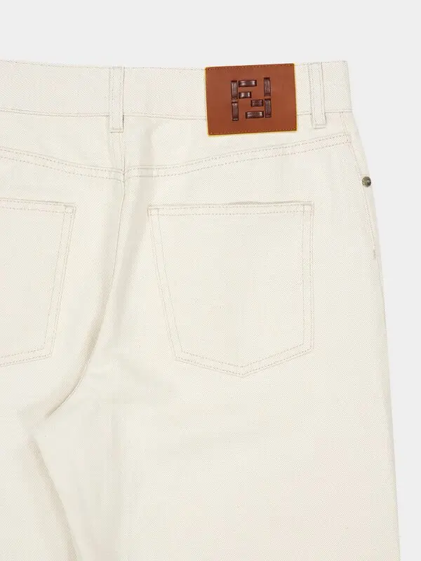 Fendi Wide-leg Denim Jeans With Ff Detail