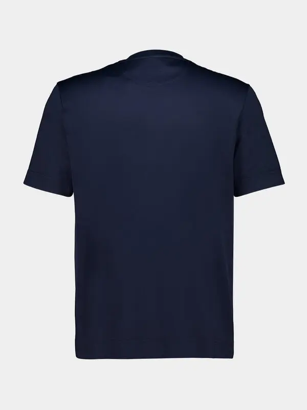 Fendi Navy Cotton Flowers T-shirt - Blue