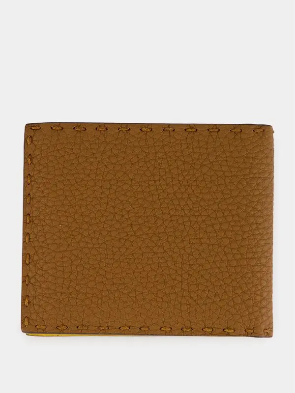 Fendi And Sunflower Yellow Selleria Bi-fold Wallet - Brown