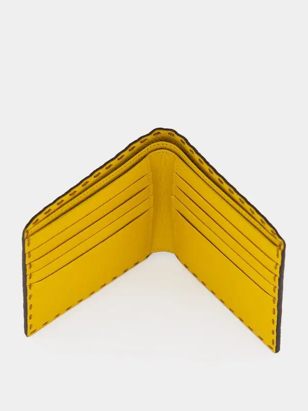 Fendi And Sunflower Yellow Selleria Bi-fold Wallet - Brown