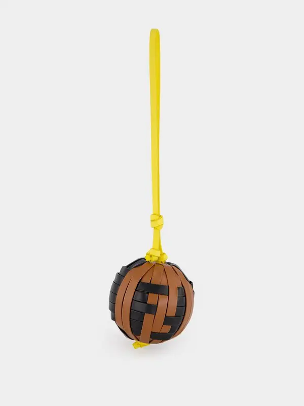 Fendi Ff Sphera Leather Charm - Brown