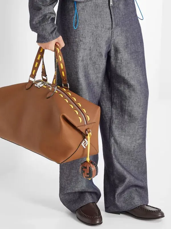 Fendi Ff Sphera Leather Charm - Brown