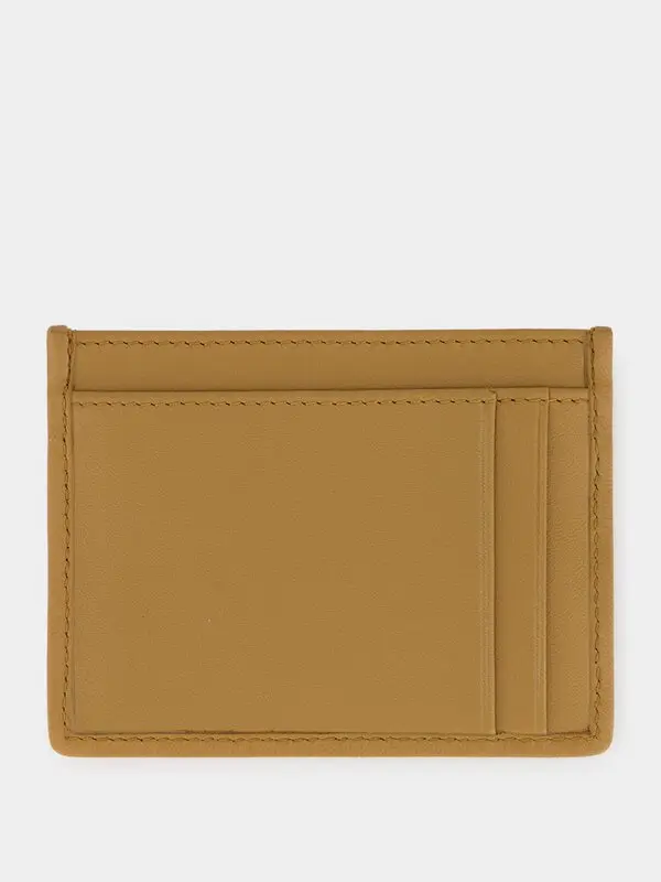 Miu Miu Caramel Matelassé Nappa Leather Card Holder - Beige
