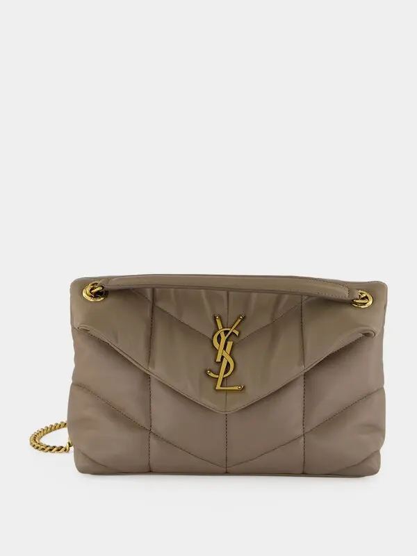 Saint Laurent Loulou Puffer Small Bag - Beige
