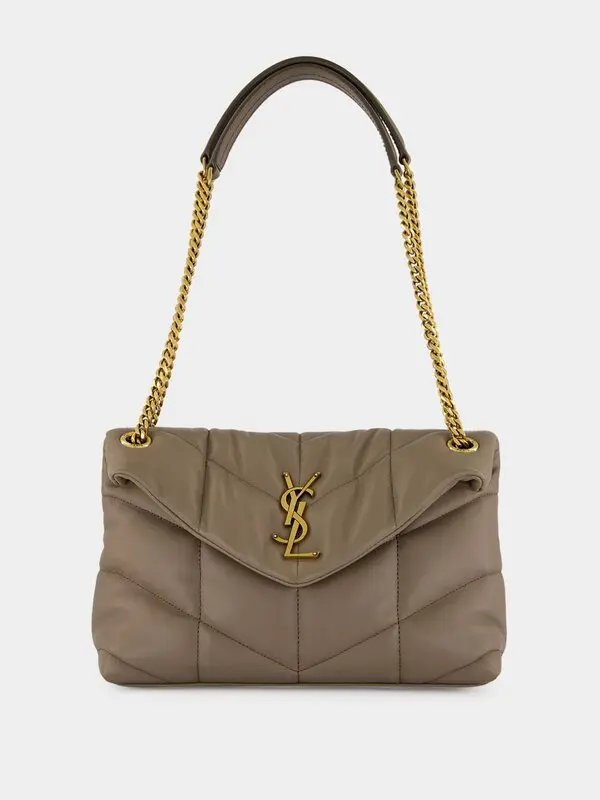 Saint Laurent Loulou Puffer Small Bag - Beige