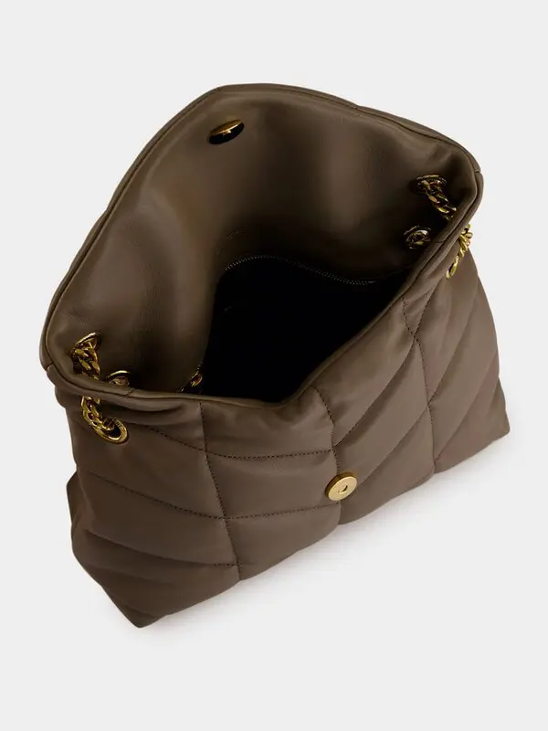 Saint Laurent Loulou Puffer Small Bag - Beige