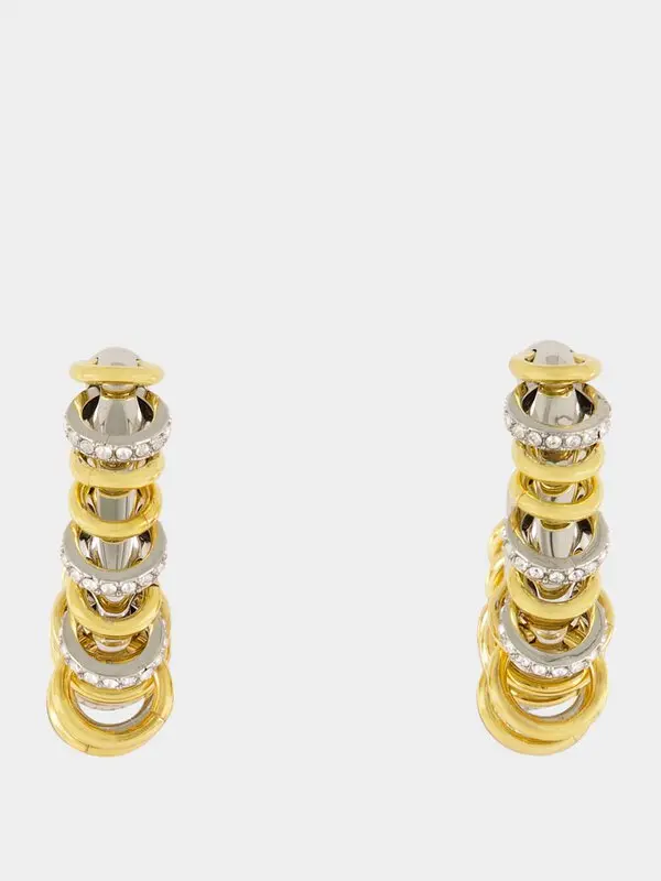 Rabanne Small Punk Xl Link Hoop Earrings - Silver