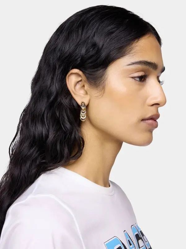 Rabanne Small Punk Xl Link Hoop Earrings - Silver