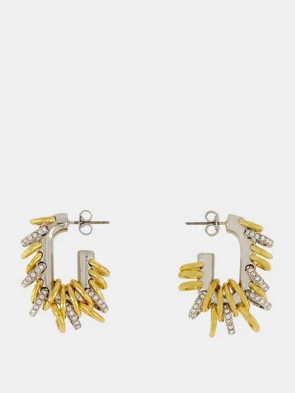 Rabanne Small Punk Xl Link Hoop Earrings - Silver