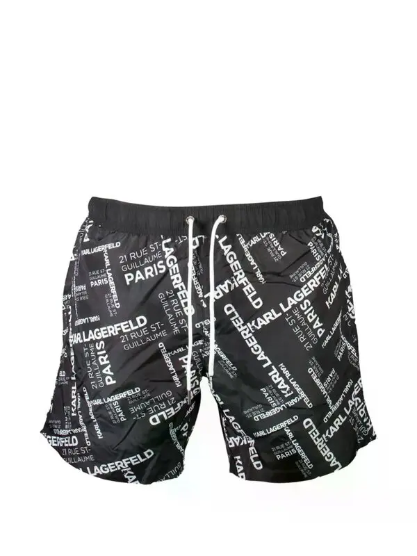 Karl Lagerfeld Logo-print Drawstring Swim Shorts