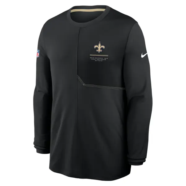 Nike New Orleans Saints Sideline Coach Dri-fit Long-sleeve Top - Black