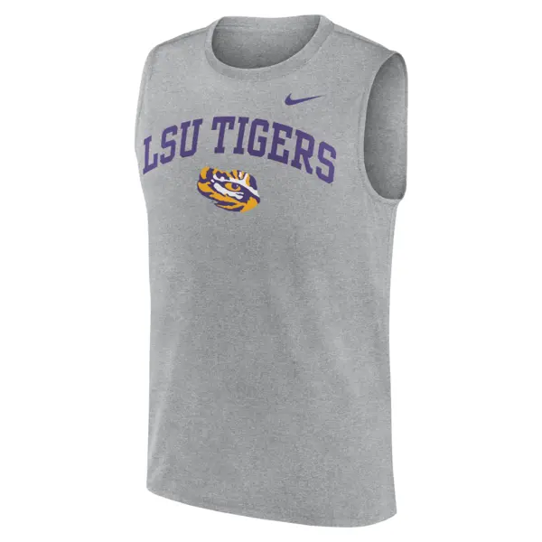 Nike Lsu Tigers Arch Legend Dri-fit Muscle Tank Top - Grey