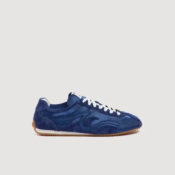 Sandro Mixed-material Light Wave Sneakers - Blue