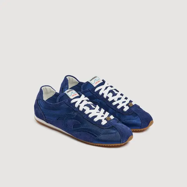 Sandro Mixed-material Light Wave Sneakers - Blue