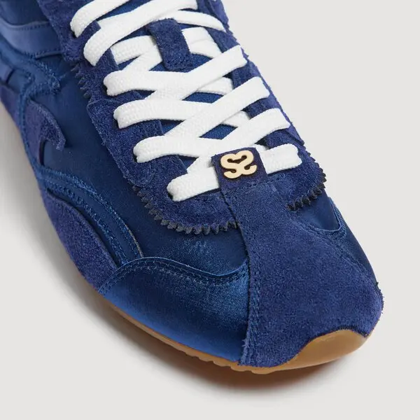 Sandro Mixed-material Light Wave Sneakers - Blue