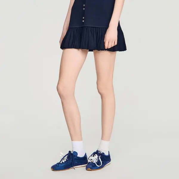 Sandro Mixed-material Light Wave Sneakers - Blue