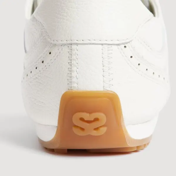 Sandro Light Wave Leather Sneakers - Ecru