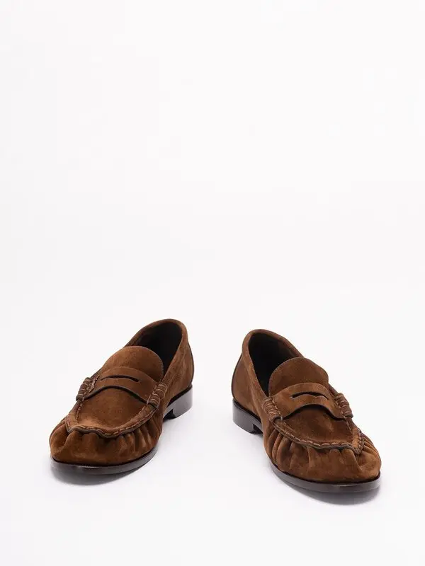 Saint Laurent Le Loafer In Matte Leather With Antiqued Cassandre Logo - Multicolor