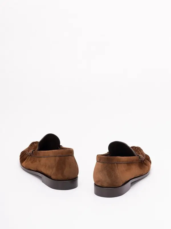 Saint Laurent Le Loafer In Matte Leather With Antiqued Cassandre Logo - Multicolor