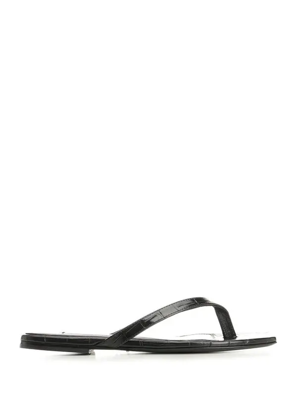 TOTEME Croc-embossed Leather Flip Flops - Black