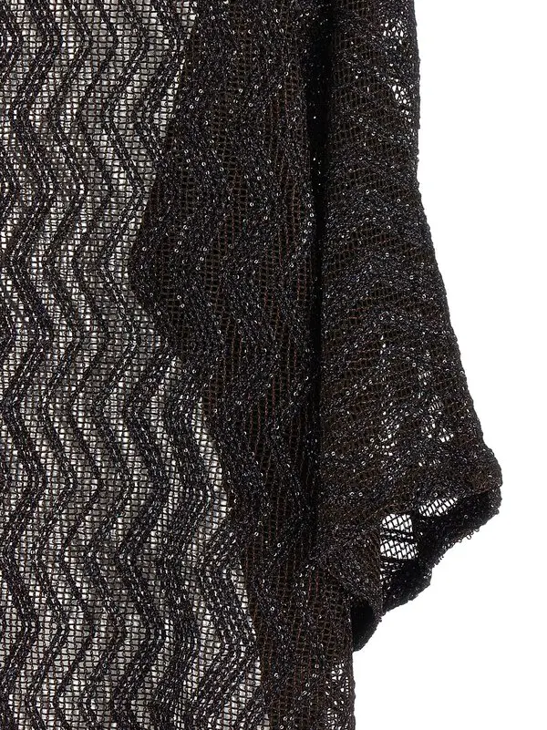 Missoni Zigzag Sequin Mesh Dress - Brown