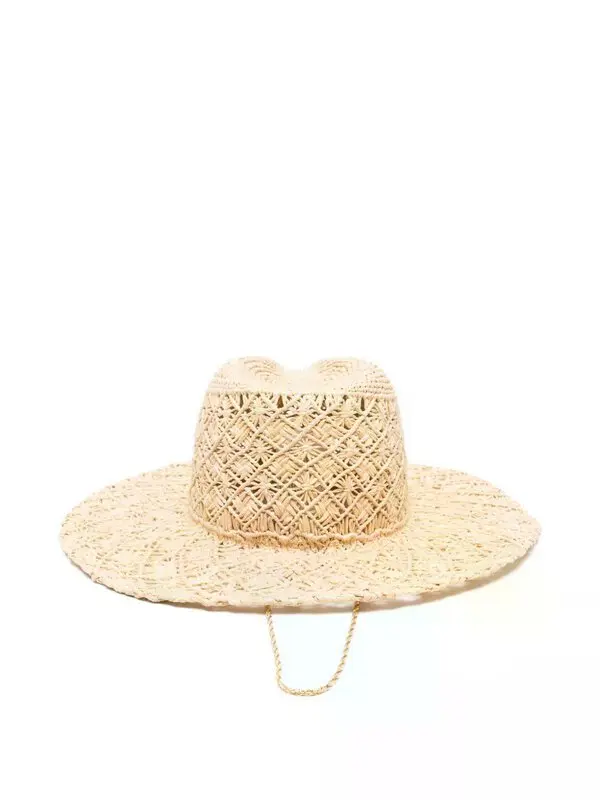 Ruslan Baginskiy Woven Fedora Hat With Logo Detail