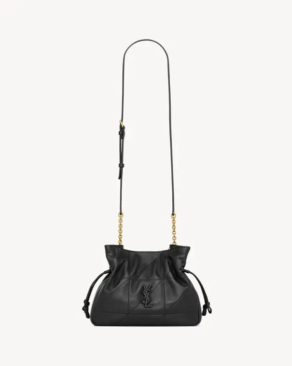 Saint Laurent Jamie Shoulder Pouch In Lambskin - Black