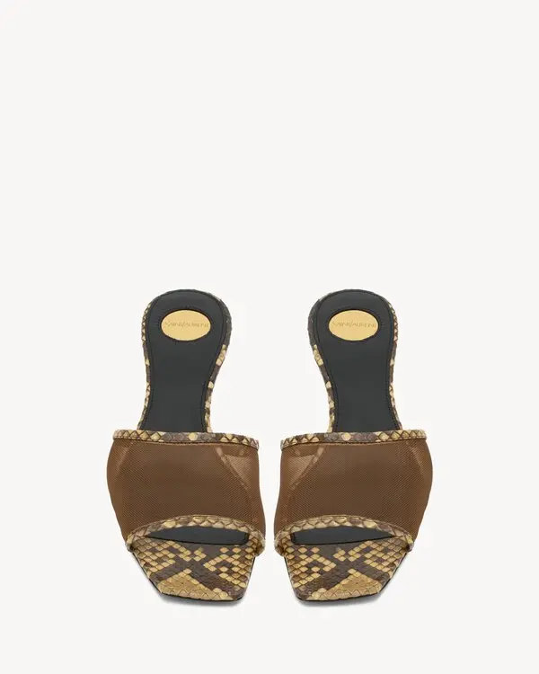Saint Laurent Mesh And Python Sip Mule