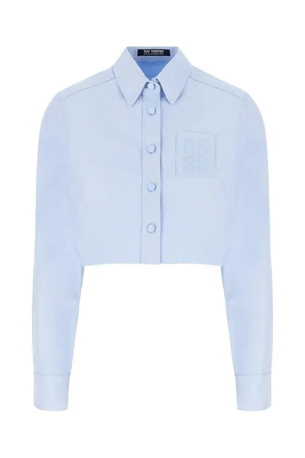 Raf Simons Cropped Button-up Shirt With Emblem Detail - Multicolor
