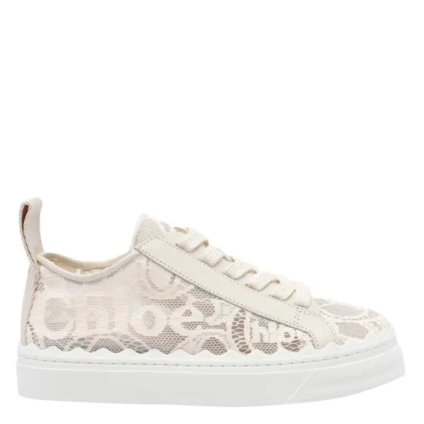 Chloé Lauren Lace Sneakers - Cream