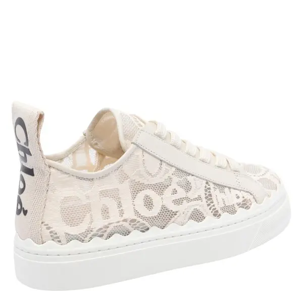 Chloé Lauren Lace Sneakers - Cream
