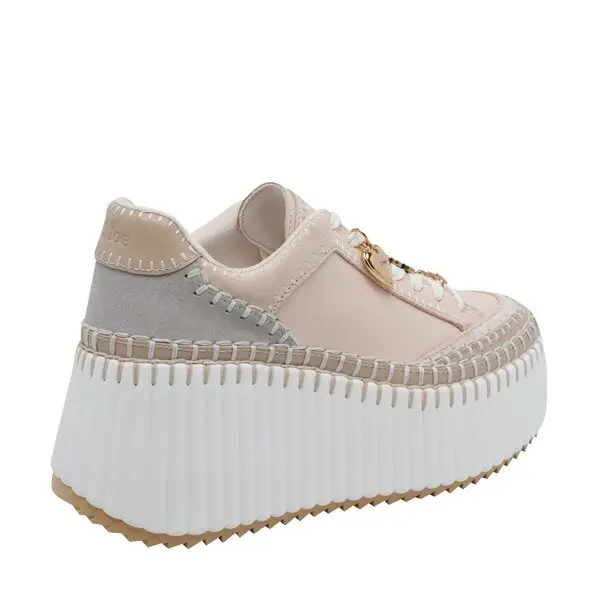 Chloé Nama Wedge Sneakers - Cream