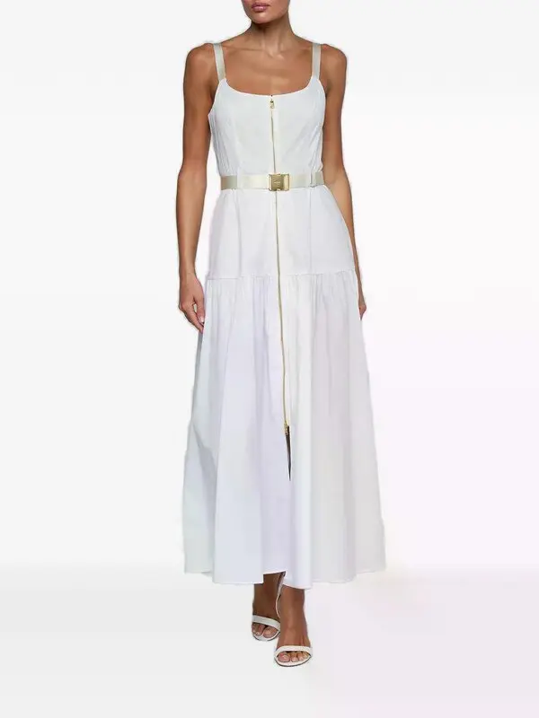 L'Agence Rima Belted Maxi Dress - White