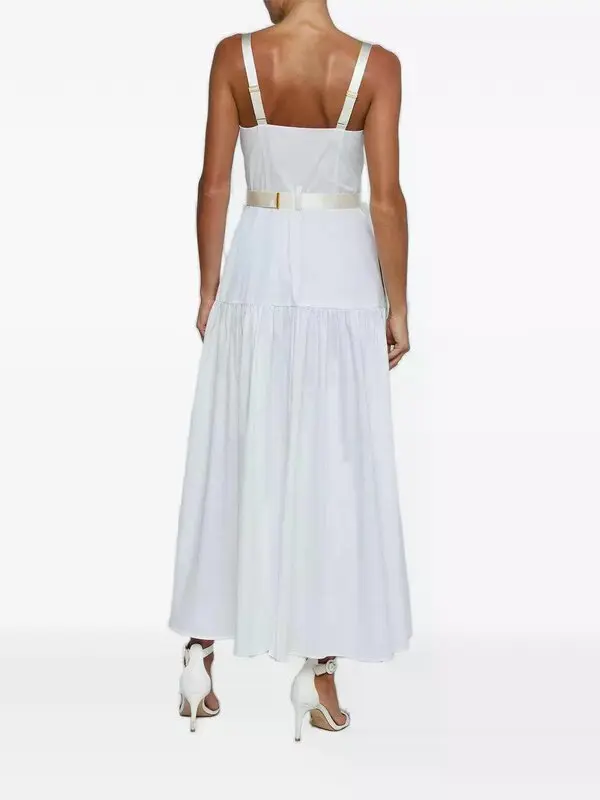 L'Agence Rima Belted Maxi Dress - White