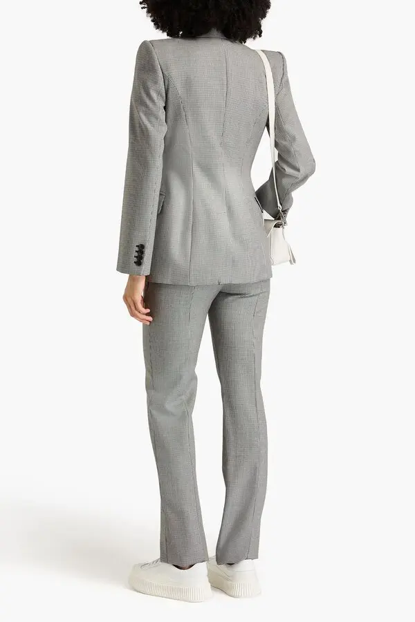 Alexander McQueen Double-breasted Houndstooth Wool Blazer
