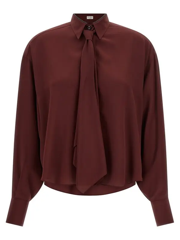Brunello Cucinelli Shiny Collar" Shirt - Multicolor