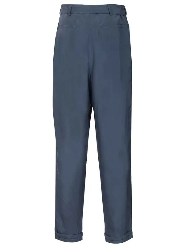 Saint Laurent Habutai Silk Belted Trousers