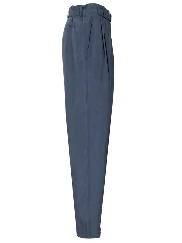 Saint Laurent Habutai Silk Belted Trousers