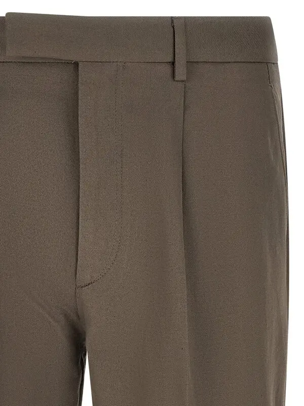 Zegna Tailored Trousers In Linen And Cotton