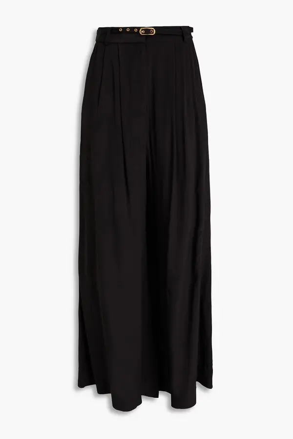 Zimmermann Polka Dot Satin Wide-leg Pants - Black