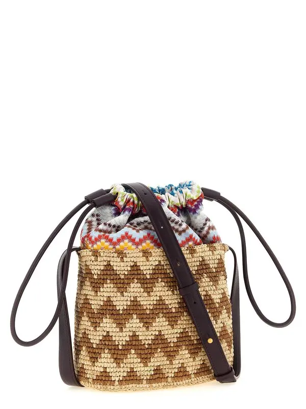 Missoni Zigzag Raffia Bucket Bag - Multicolor
