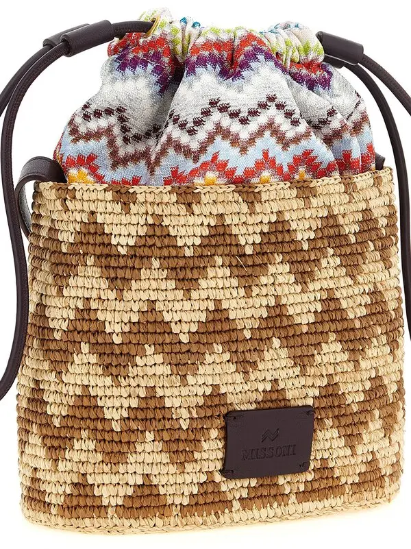 Missoni Zigzag Raffia Bucket Bag - Multicolor