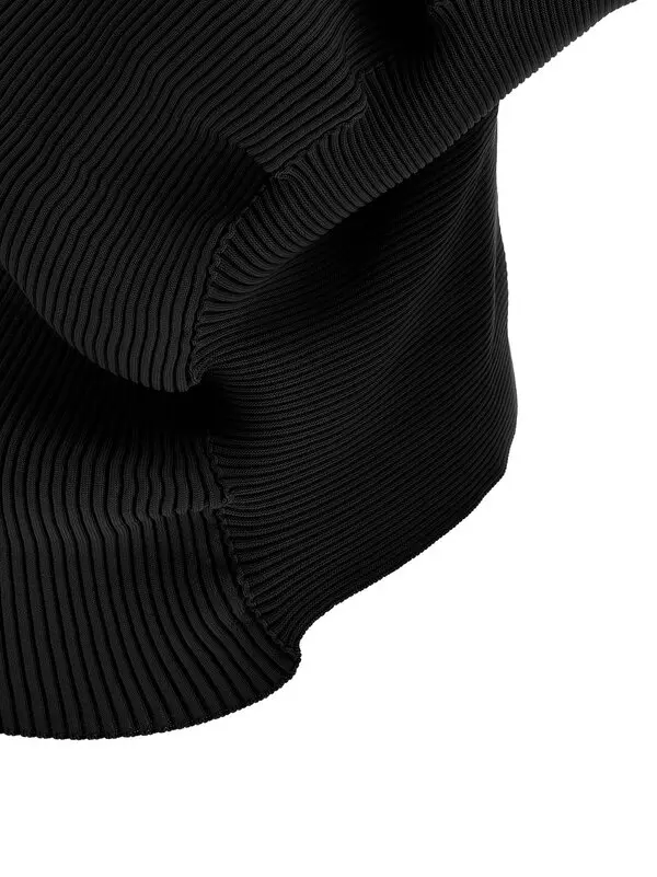 Issey Miyake Life Form Asymmetrical Ribbed Knit Top