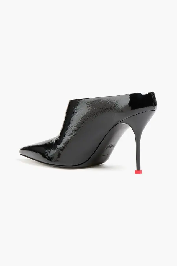 Alexander McQueen Thorn Patent Leather Mules