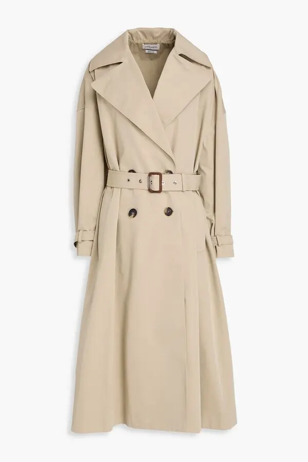 Alexander McQueen Cotton Gabardine Trench Coat