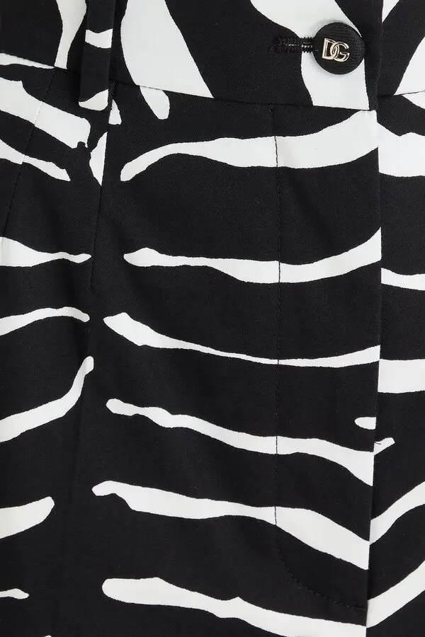 Dolce & Gabbana Zebra-print Cotton-blend Twill High-rise Shorts