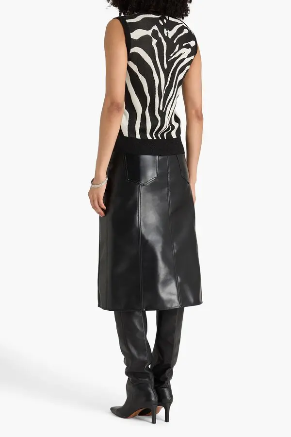 Dolce & Gabbana Metallic Zebra-print Wool-blend Jacquard Knit Vest