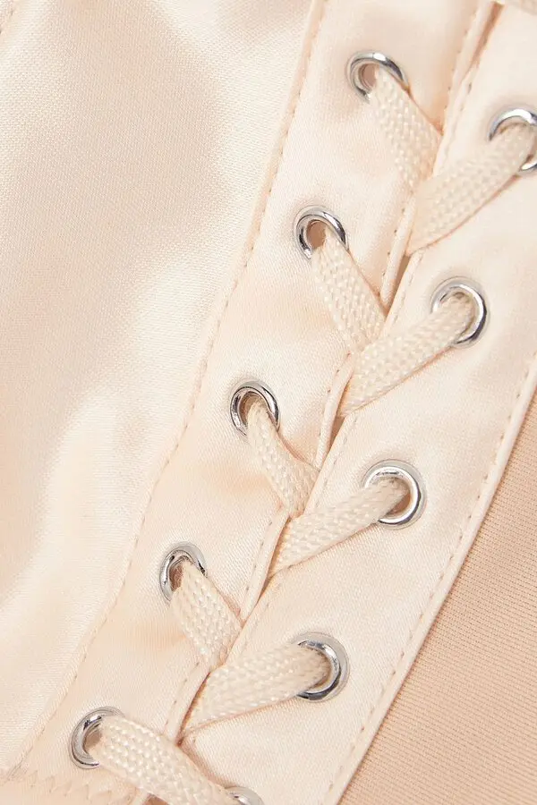 Dolce & Gabbana Cropped Laceup Satin Bustier Top