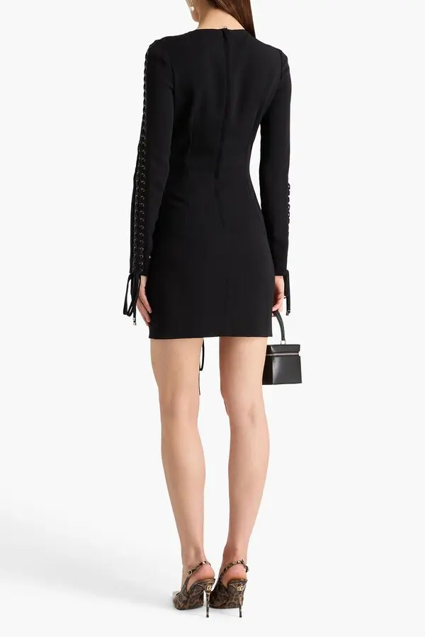 Dolce & Gabbana Lace-up Stretch-crepe Mini Dress