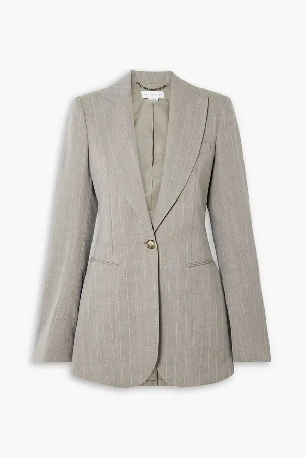 Stella McCartney Pinstriped Wool Blazer - Stone